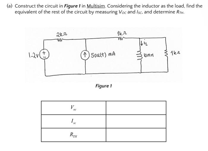 Solved (a) Construct the circuit in Figure 1 in Multisim. | Chegg.com
