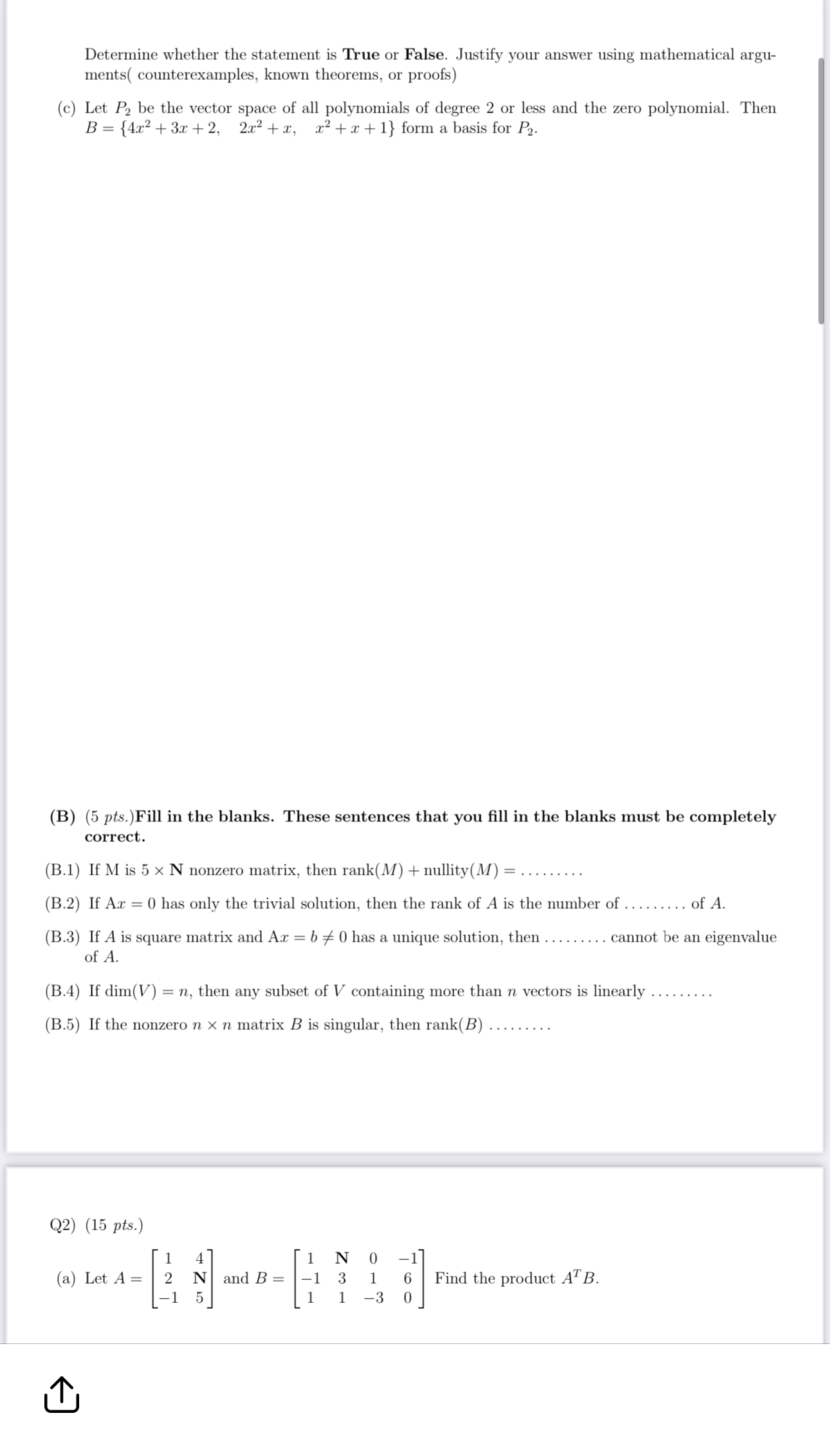 Solved Determine whether the statement is True or False. | Chegg.com