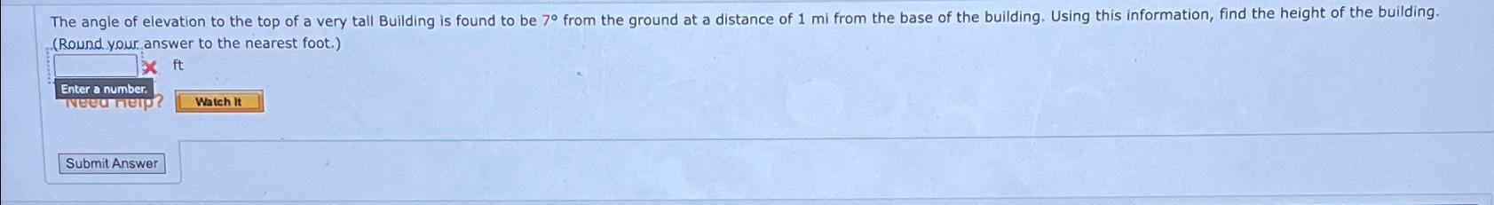 Solved (Round your answer to the nearest foot.)xft | Chegg.com