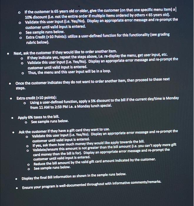 Create a Python program that simulates a restaurant | Chegg.com