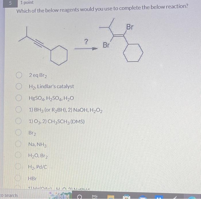Solved Which of the below reagents would you use to complete | Chegg.com