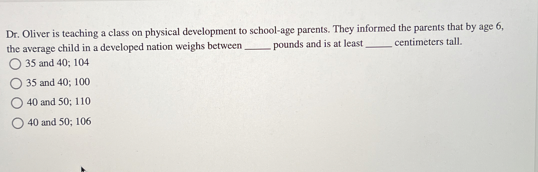 Solved Dr. ﻿Oliver is teaching a class on physical | Chegg.com