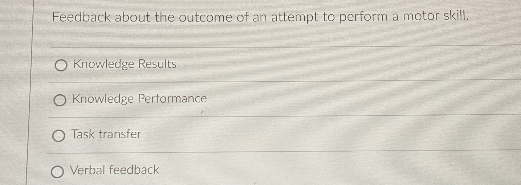 Solved Feedback about the outcome of an attempt to perform a | Chegg.com