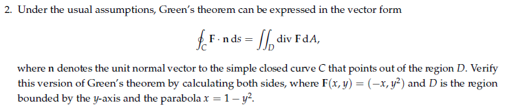 Under the usual assumptions, Green's theorem can be | Chegg.com