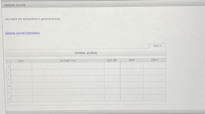 Solved Journalize and post the translactions to general | Chegg.com Solved Journalize and post the translactions to general | Chegg.com