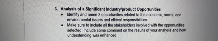Solved 3. Analysis of a Significant Industry/product | Chegg.com