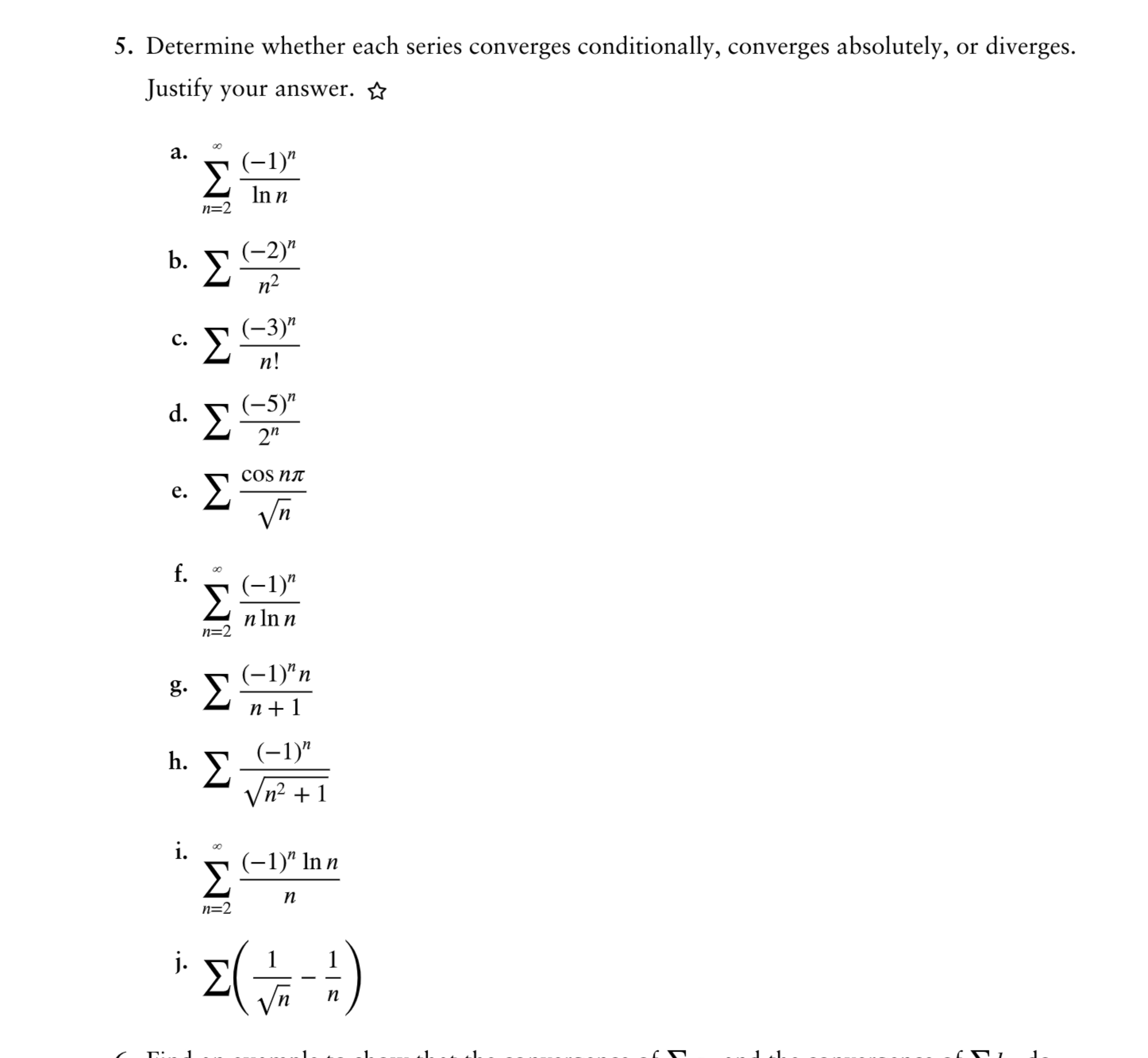 Solved Determine whether each series converges | Chegg.com