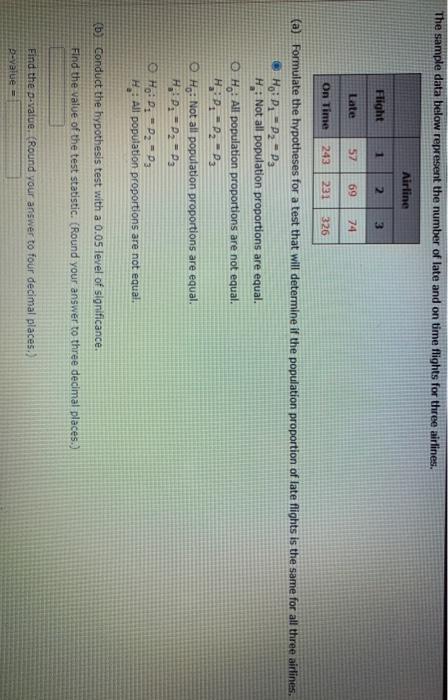 Solved The sample data below represent the number of late | Chegg.com