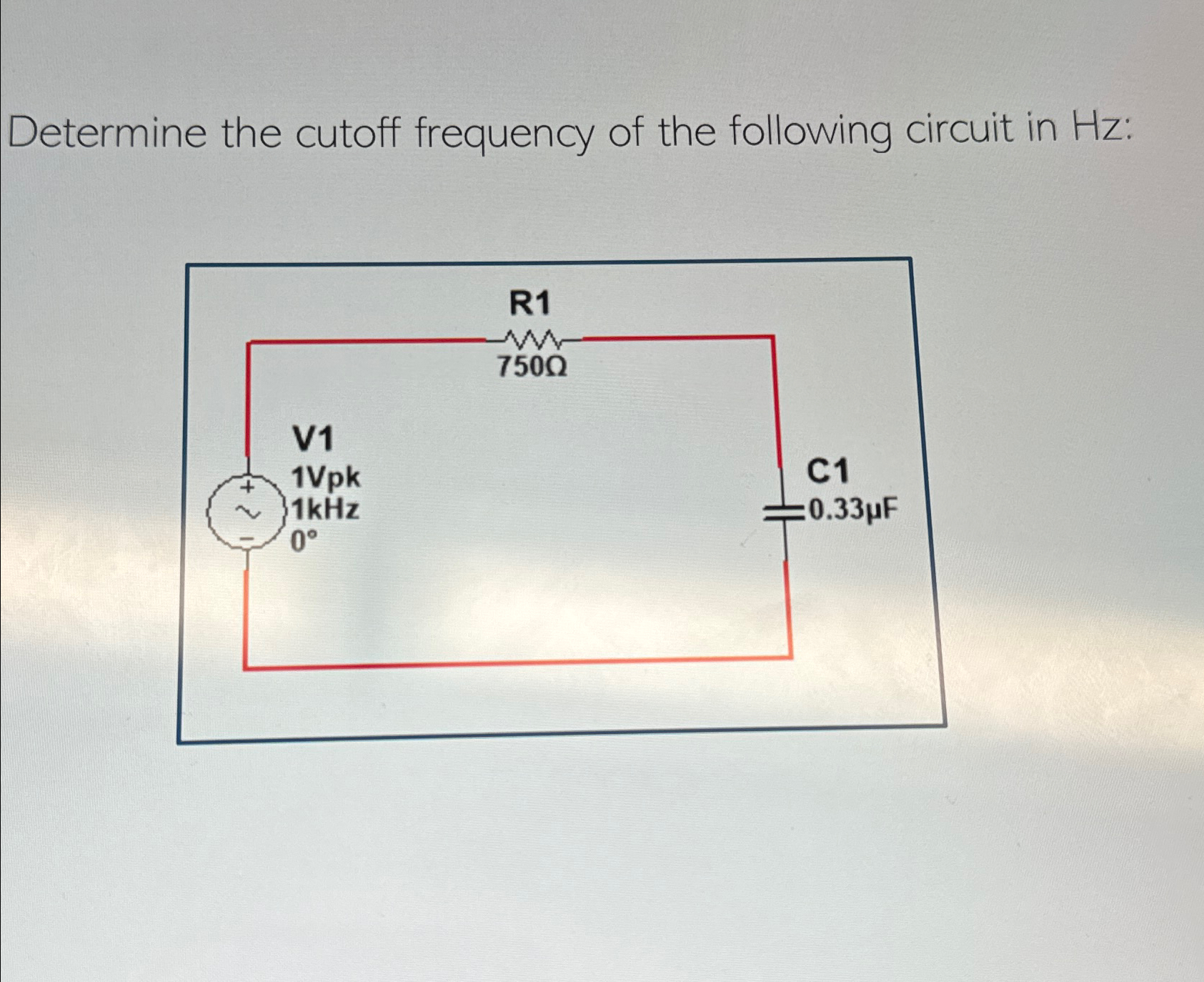 Solved Determine the cutoff frequency of the following | Chegg.com