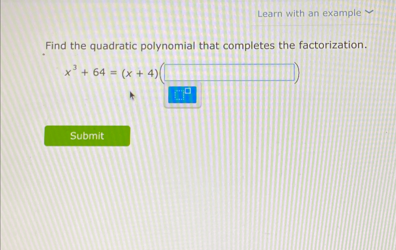 Solved Learn with an exampleFind the quadratic polynomial | Chegg.com