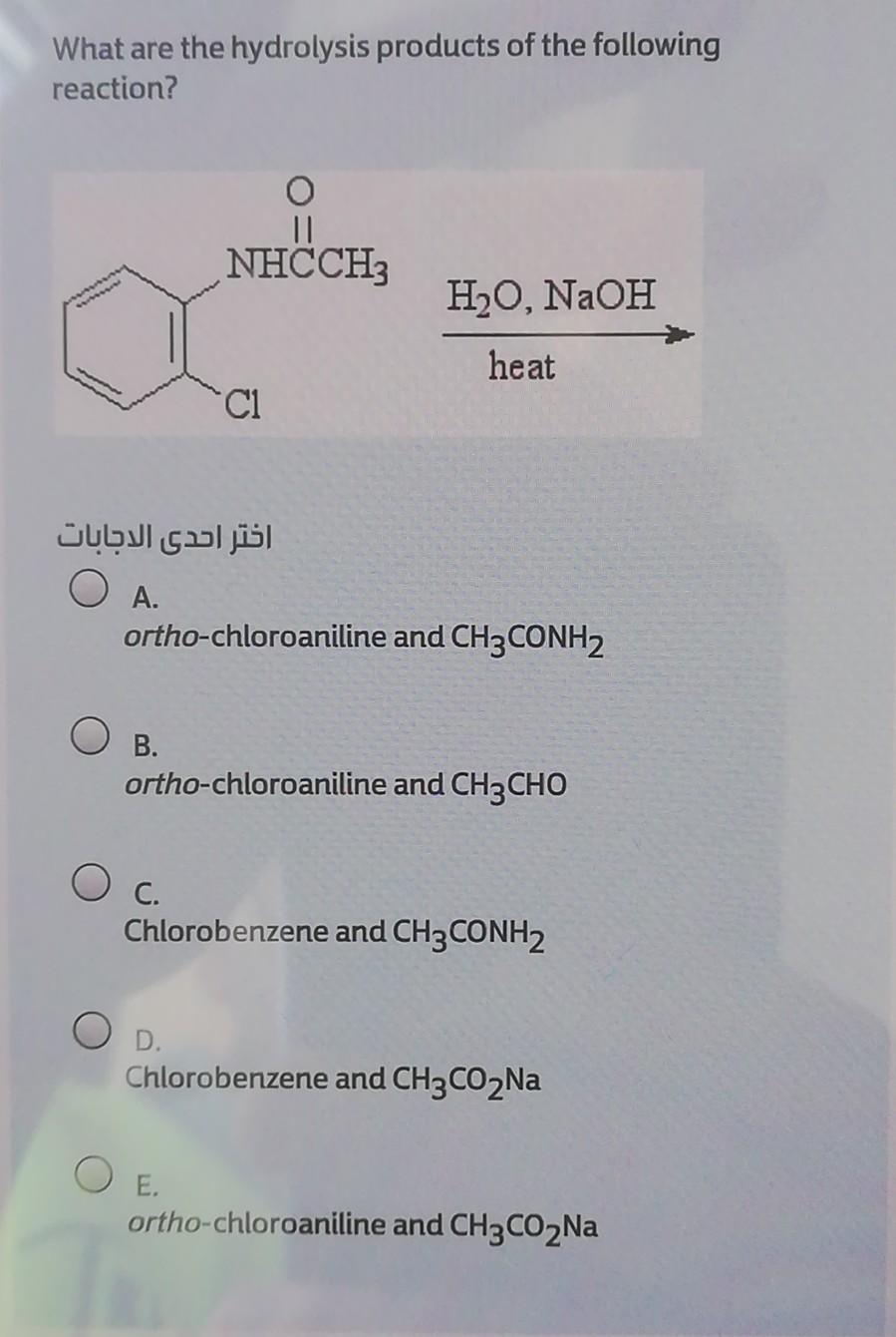 Solved What are the hydrolysis products of the following | Chegg.com