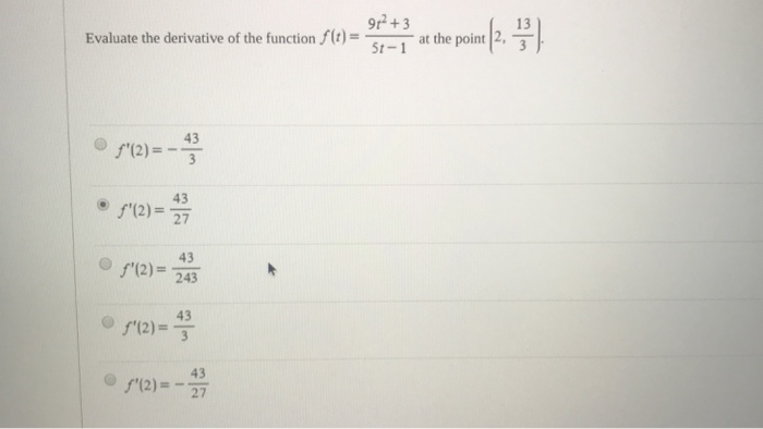 Solved Find The Derivative Of The Function F X X 4 5x