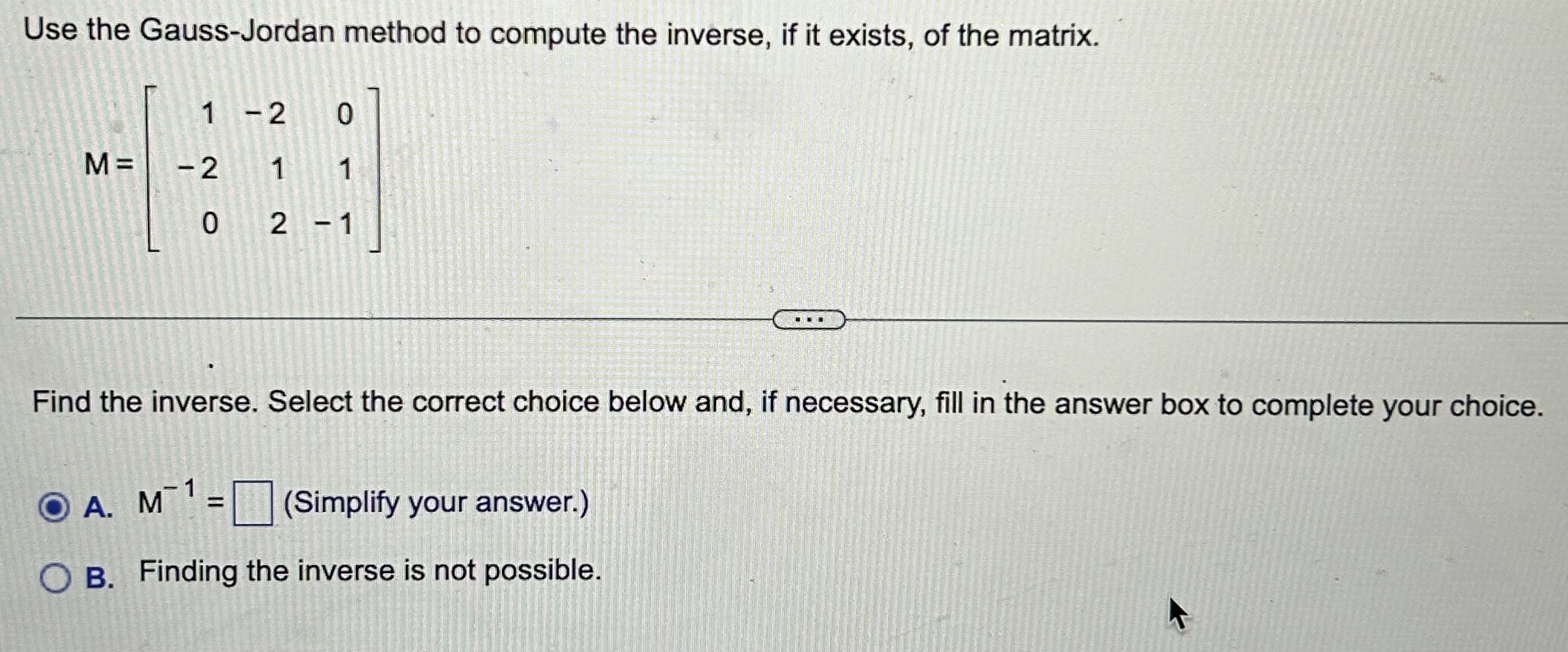 Solved Use the Gauss-Jordan method to compute the inverse, | Chegg.com