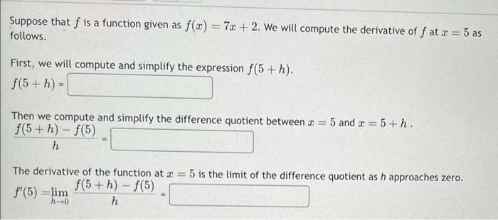Solved Suppose that f is a function given as f(x)=7x+2. We | Chegg.com