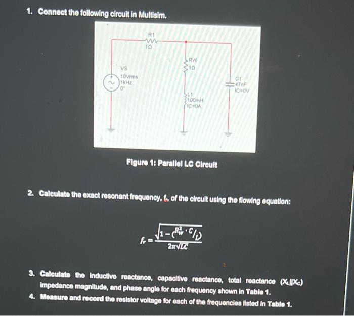 Solved 1. Connect the following circuit in Multisim. Figure | Chegg.com