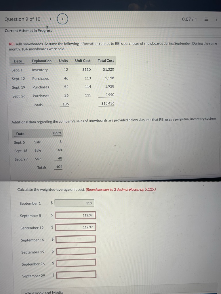 Solved Calculate the weighted-average unit cost. (Round | Chegg.com