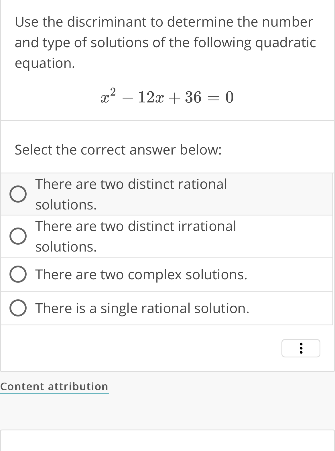 Solved Use the discriminant to determine the number and type | Chegg.com