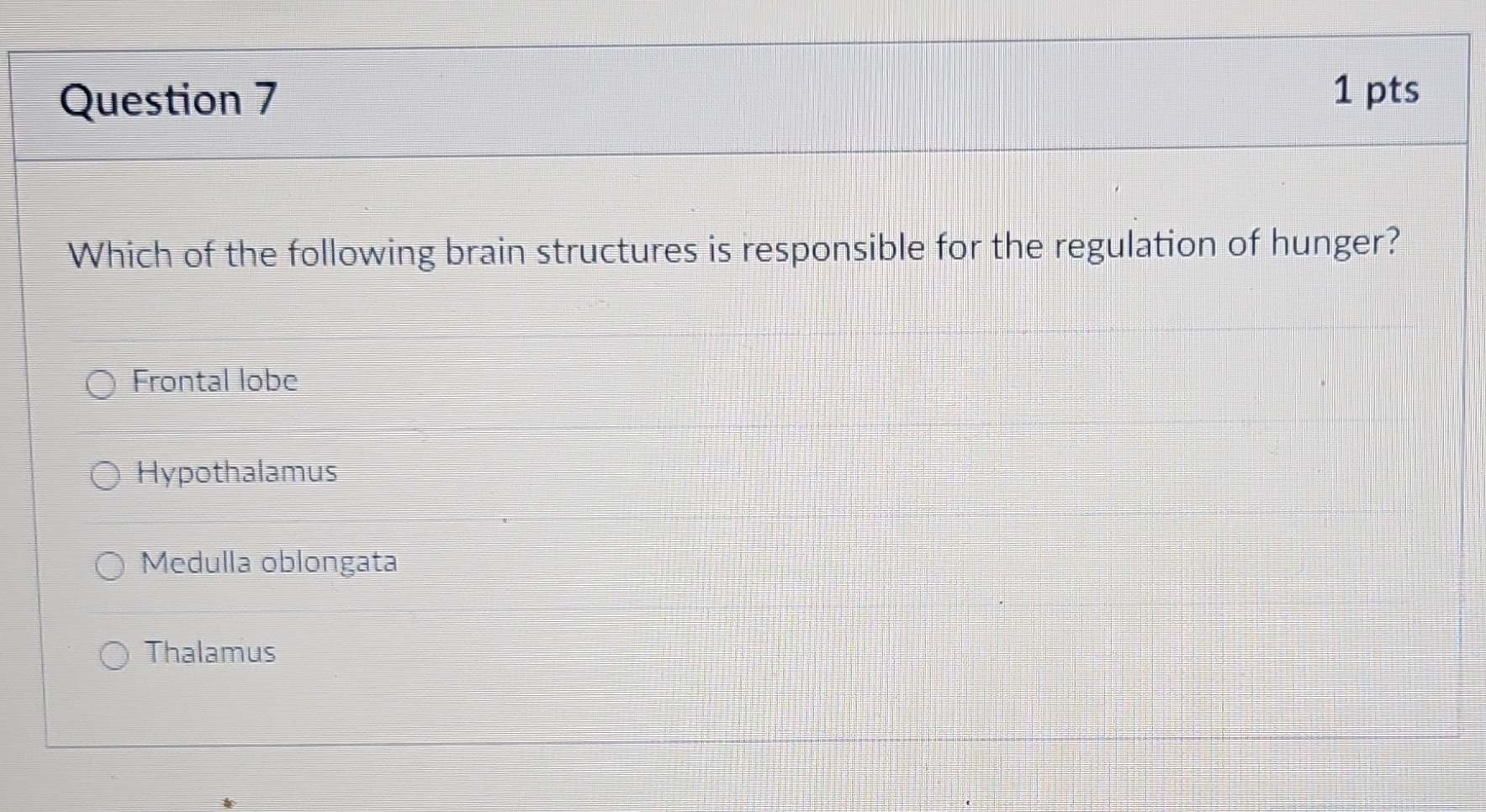 Solved Question 71 ﻿ptsWhich of the following brain | Chegg.com