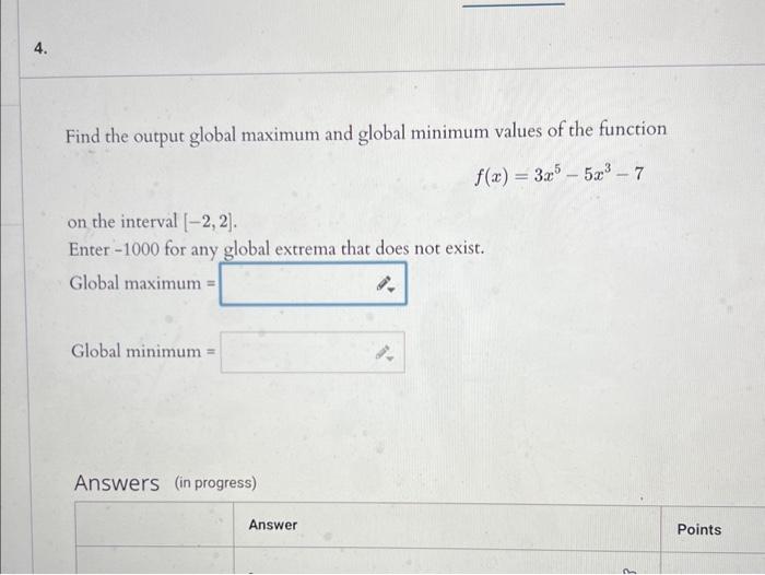 Solved Find the output global maximum and global minimum | Chegg.com
