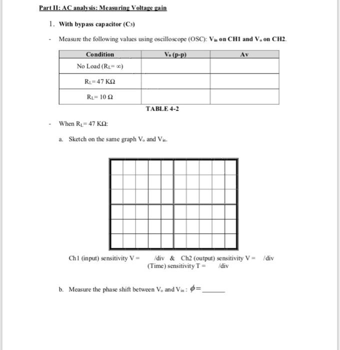 Solved Common Emitter Amplifier- Part 1 Objectives: Leam how | Chegg.com