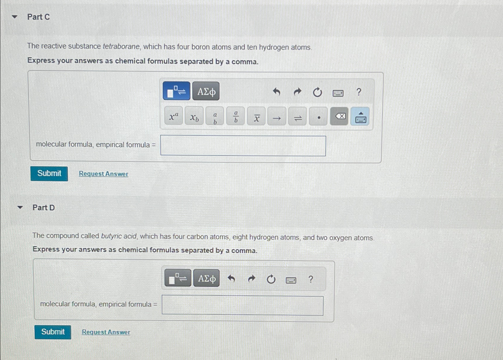 Solved Part CThe reactive substance tetraborane, which has | Chegg.com