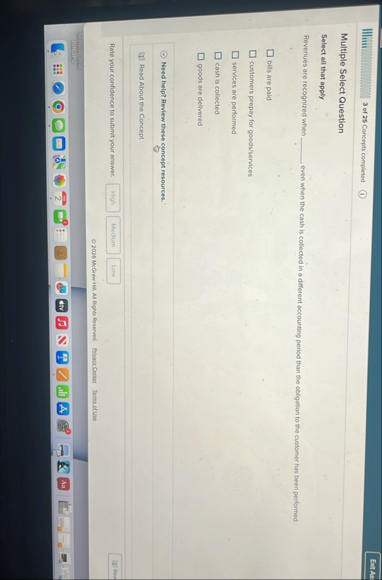 Solved Illim\geoquad 3 ﻿of 25 ﻿Concepts completedMultiple | Chegg.com