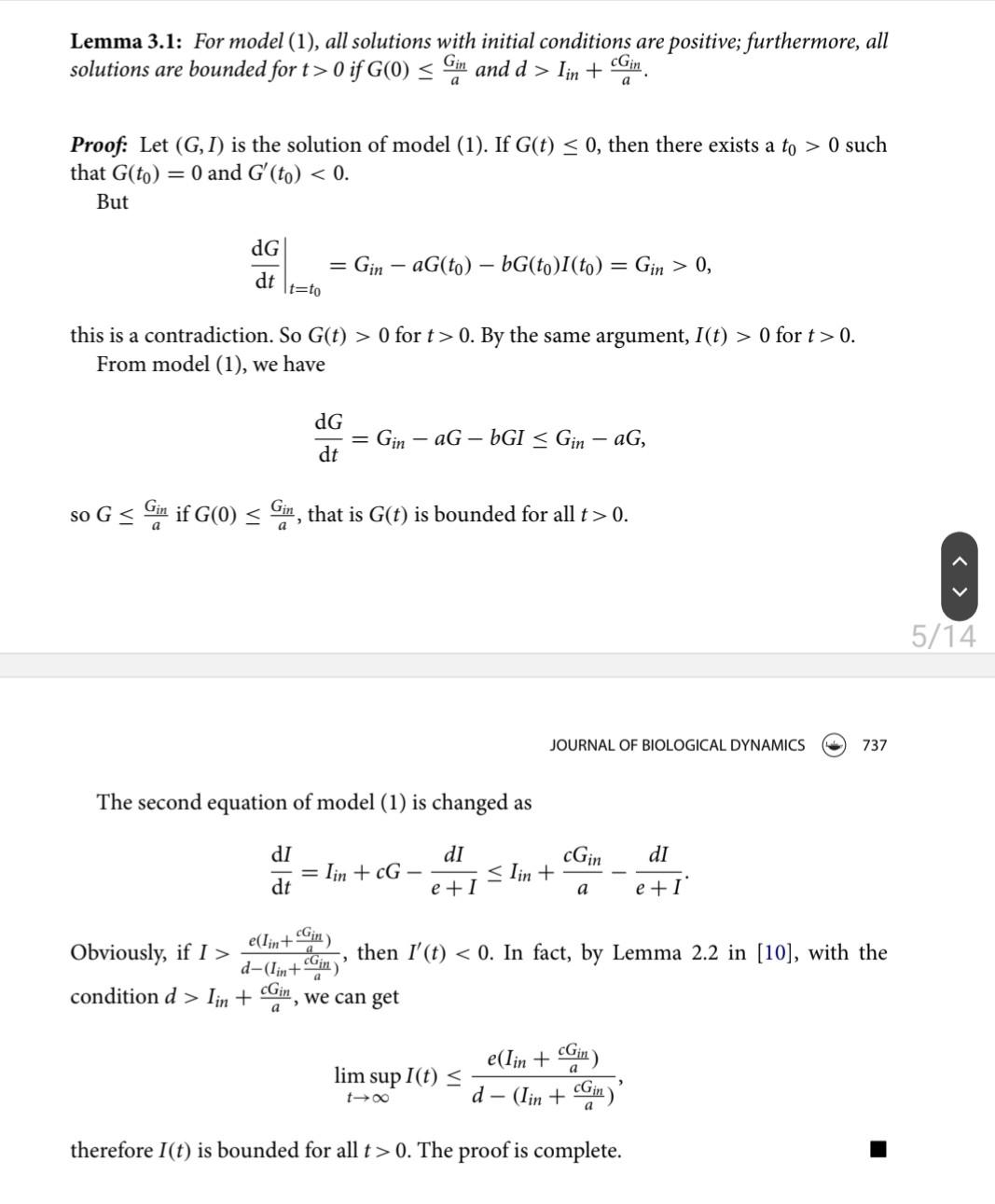 Solved Lemma 3.1: For model (1), all solutions with initial | Chegg.com