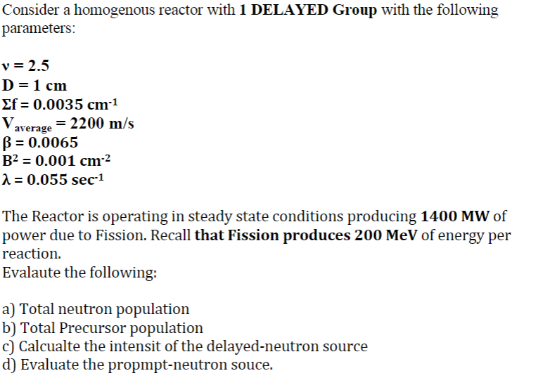 The generation time of a nuclear reactor without | Chegg.com