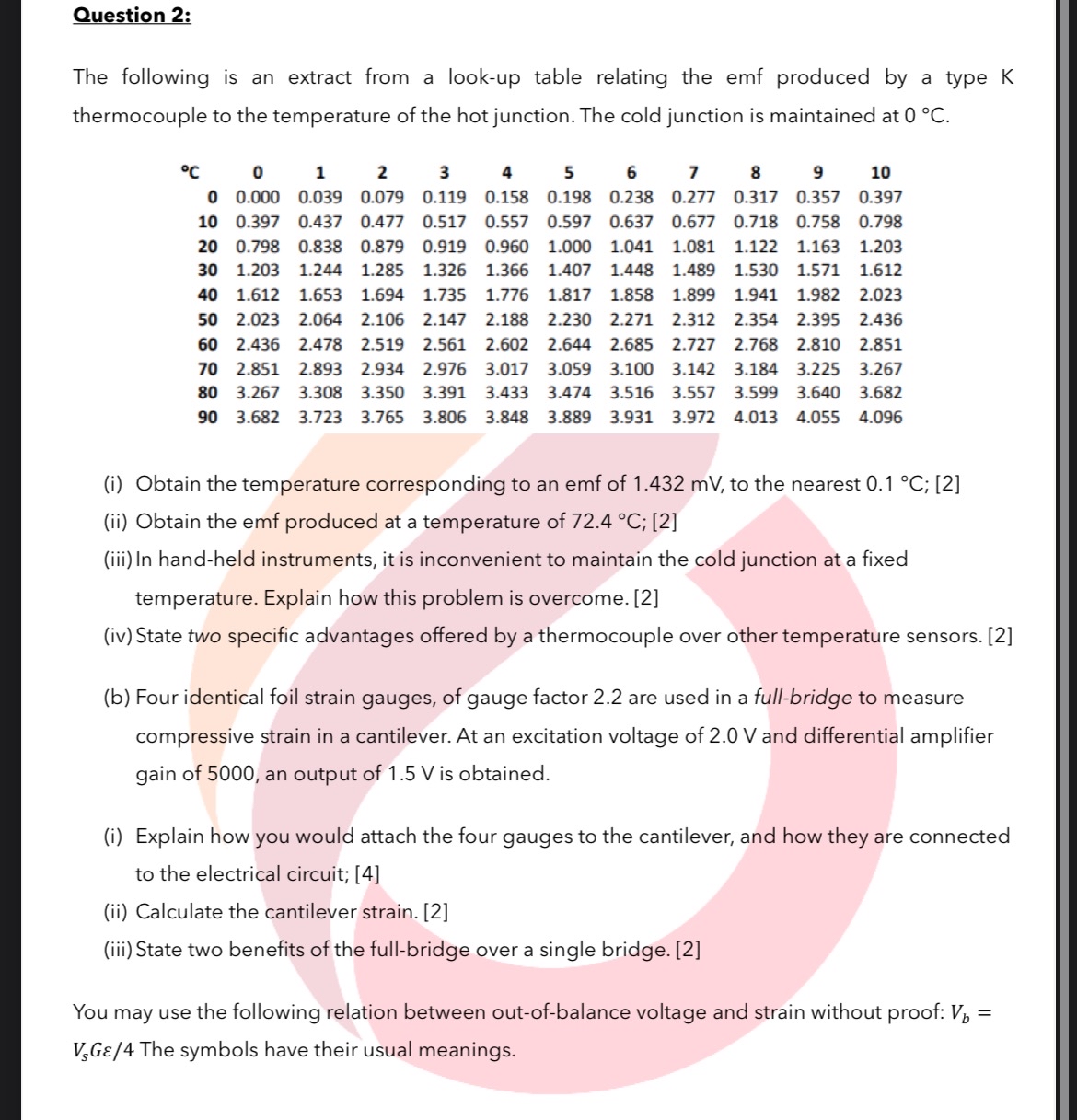 Solved Question 2:The following is an extract from a look-up | Chegg.com