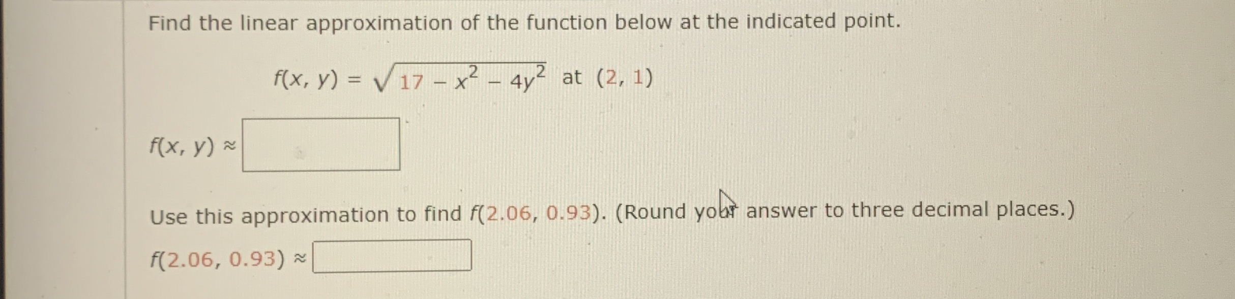 Solved Find the linear approximation of the function below | Chegg.com