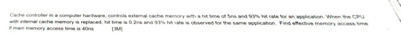 Solved Cache controller in a computer hardware, controls | Chegg.com