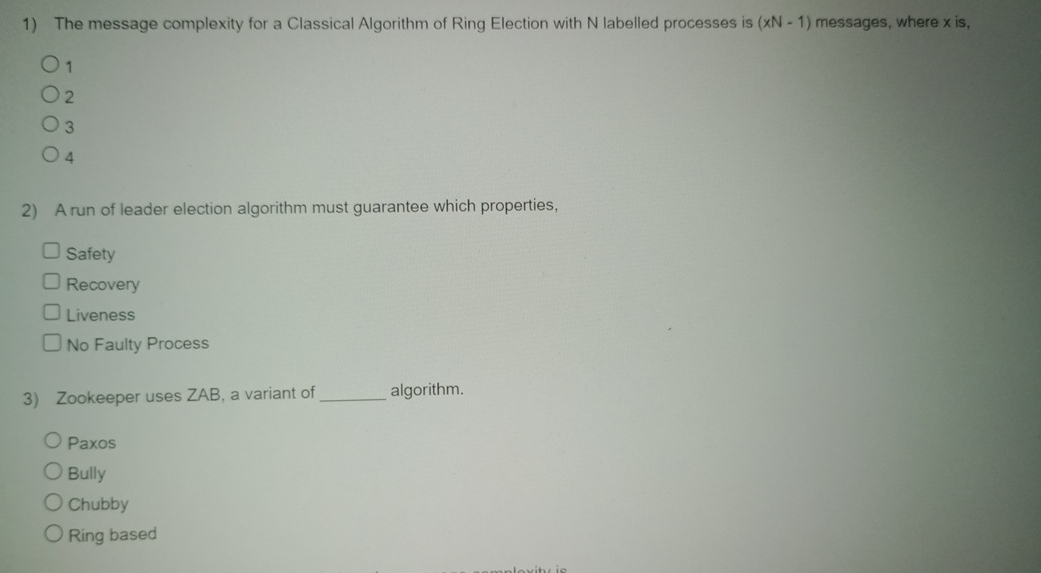 Solved The message complexity for a Classical Algorithm of | Chegg.com