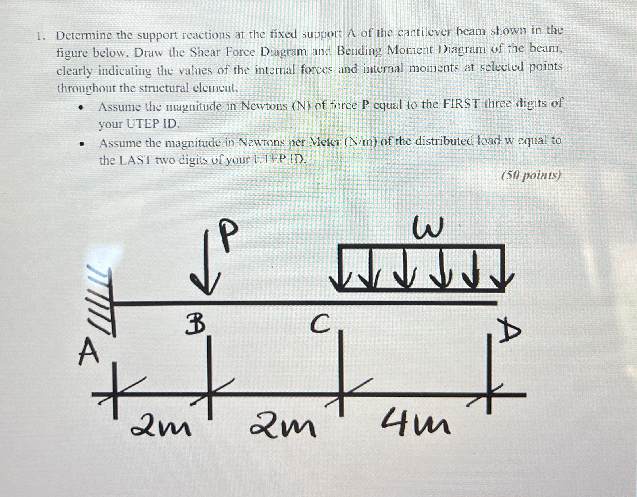 Solved Determine The Support Reactions At The Fixed Support