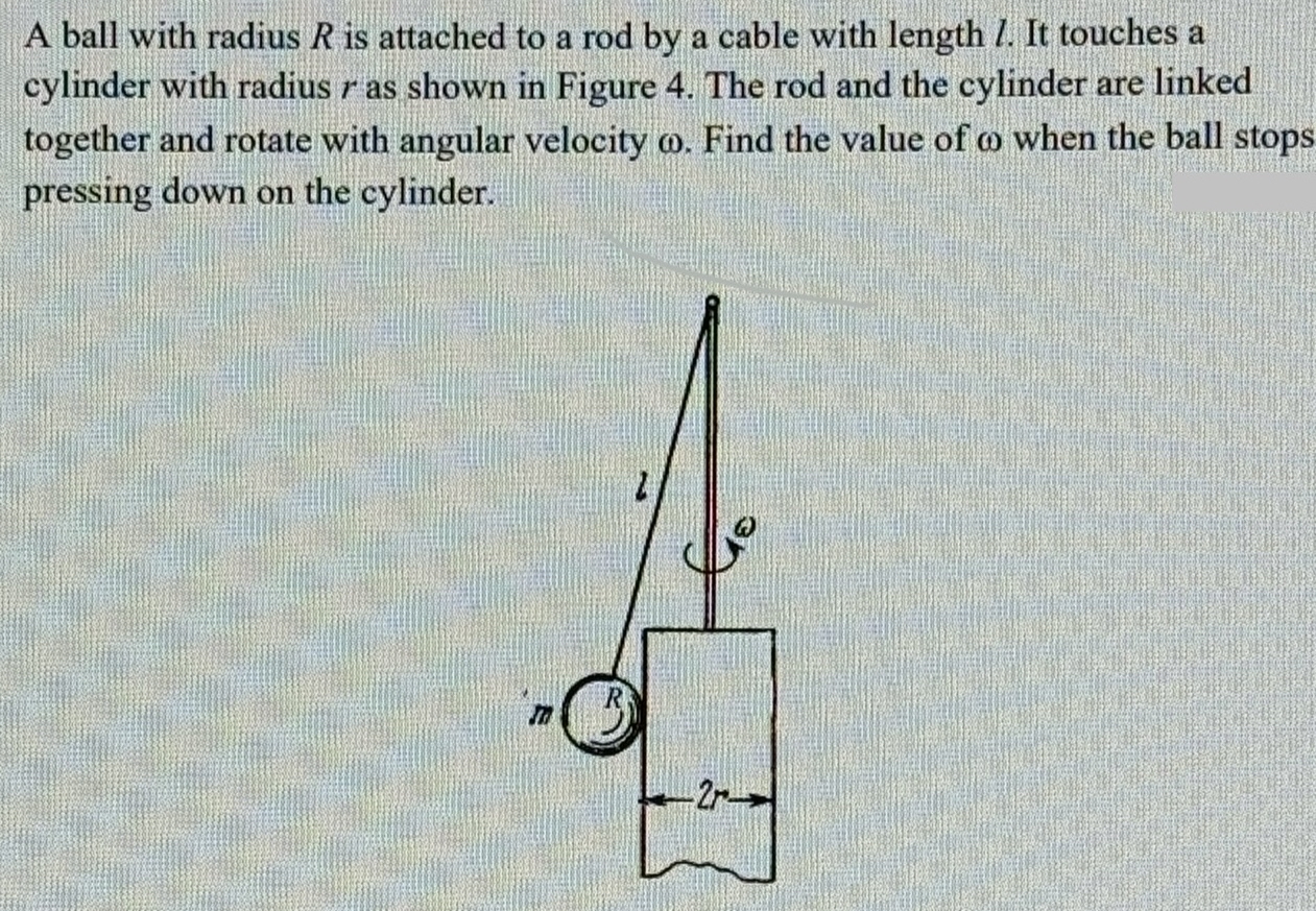 Solved A ball with radius R ﻿is attached to a rod by a cable | Chegg.com