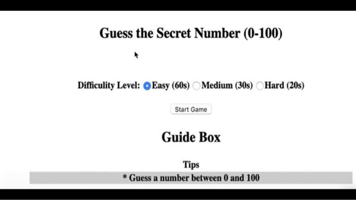 Solved Guess The Secret Number Game This Is A Traditional 