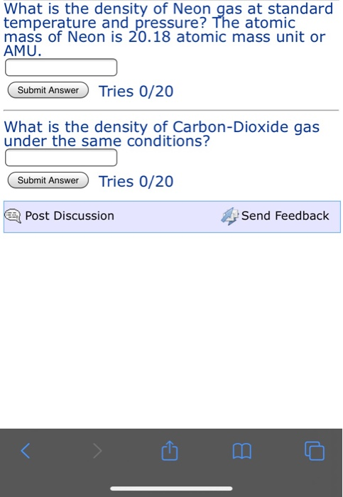 Solved What is the density of Neon gas at standard | Chegg.com