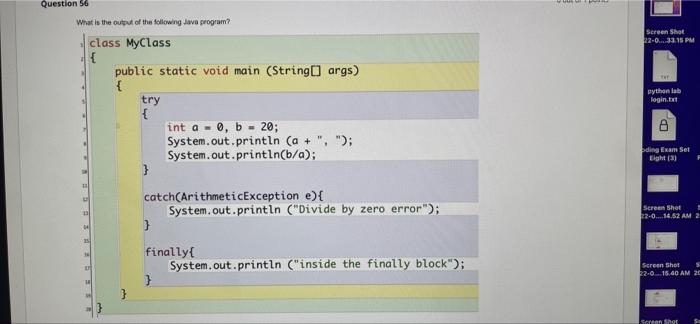 Solved vava public class MyClass { public static int | Chegg.com