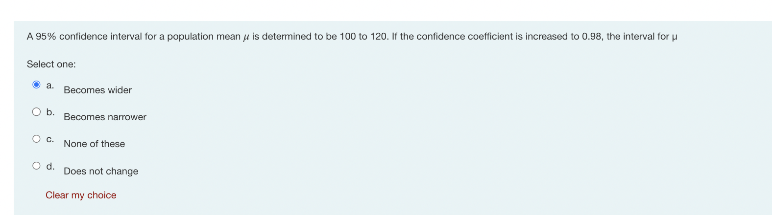 Solved A 95% ﻿confidence interval for a population mean μ | Chegg.com