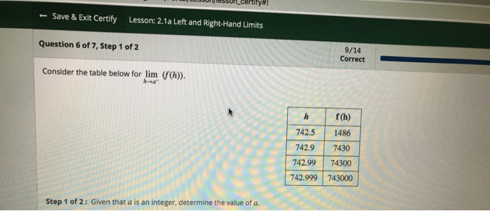 Solved tity! Save & Exit Certify Lesson: 2.1a Left and | Chegg.com