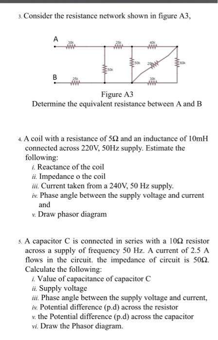 Solved 3. Consider the resistance network shown in figure | Chegg.com