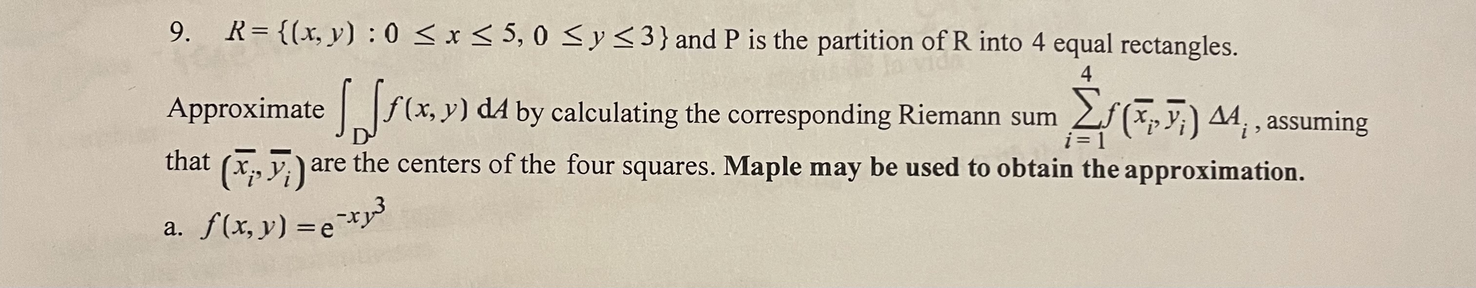 Solved R={(x,y):0≤x≤5,0≤y≤3} ﻿and P ﻿is the partition of R | Chegg.com