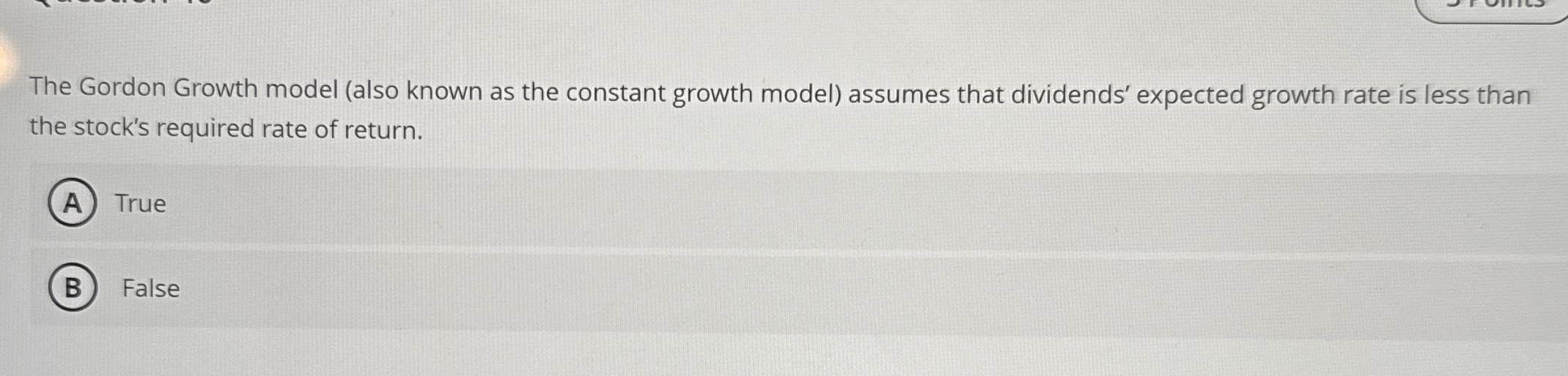 Solved The Gordon Growth model (also known as the constant | Chegg.com