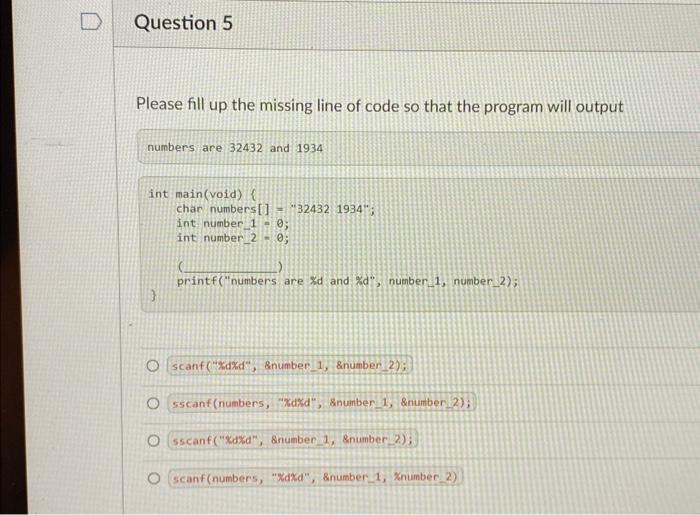 Solved Please fill up the missing line of code so that the | Chegg.com