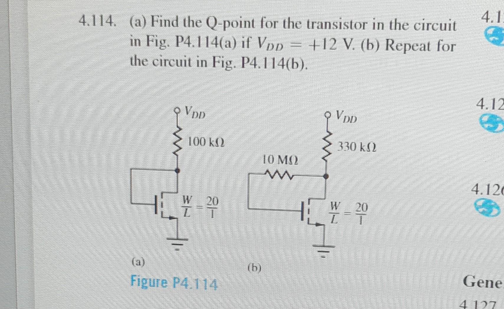 Solved 114. (a) Find the Q-point for the transistor in the | Chegg.com