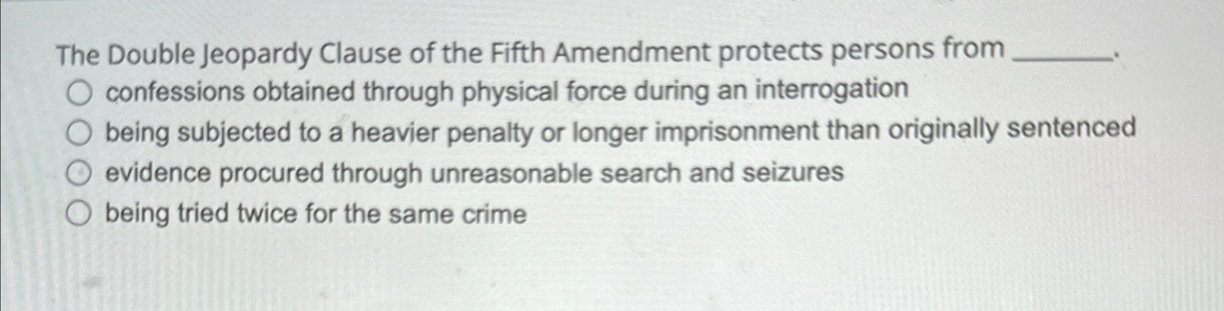 Solved The Double Jeopardy Clause of the Fifth Amendment | Chegg.com
