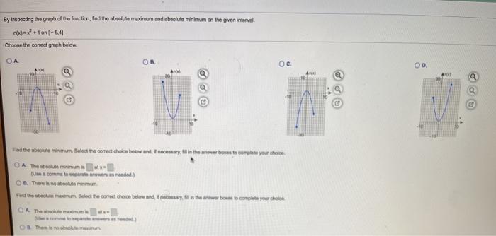 Solved By inspecting the graph of the function, find the | Chegg.com