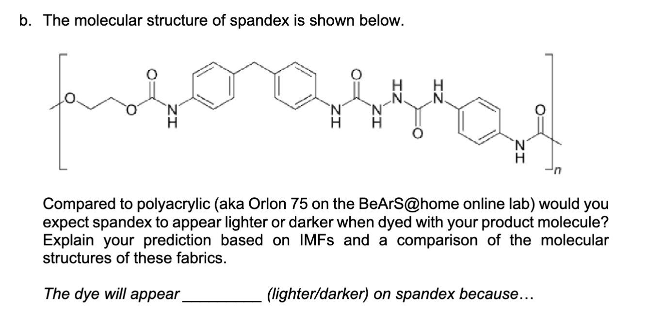 Solved Compared to polyacrylic (aka Orlon 75 ﻿on the | Chegg.com