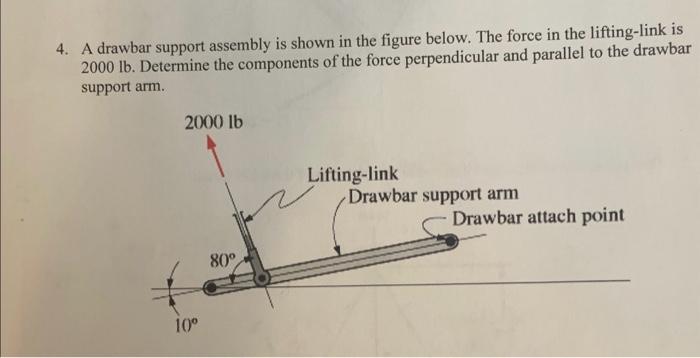 Solved 4. A drawbar support assembly is shown in the figure | Chegg.com