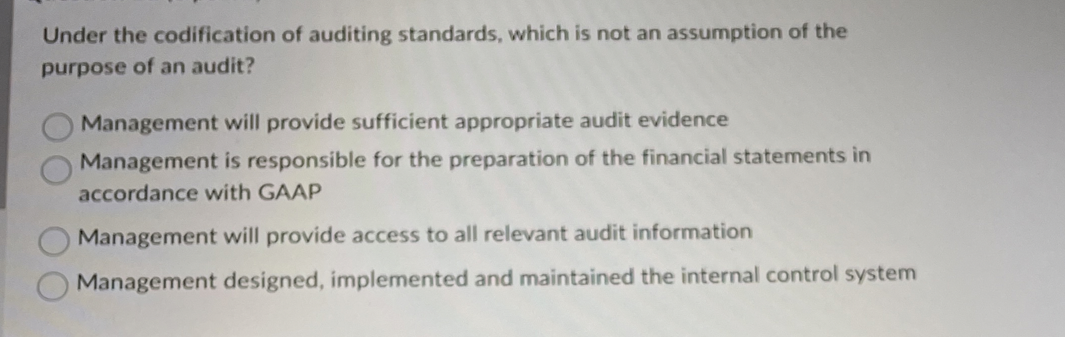 Solved Under the codification of auditing standards, which | Chegg.com