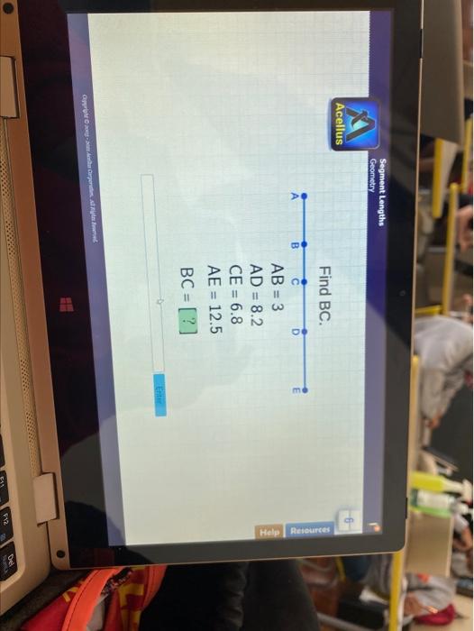 Solved Segment Lengths Geometry Acellus Find BC. B mo С D | Chegg.com